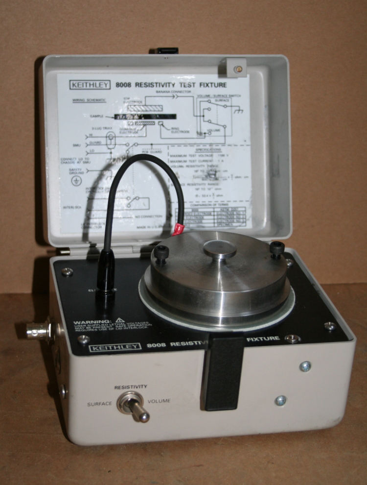Resistivity test fixture Chamber Volume and surface Model 8008 Keithley ...